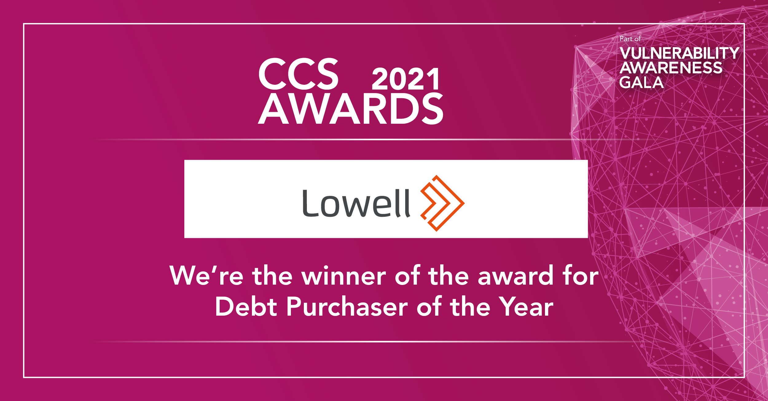 Lowell crowned Debt Purchaser of the Year 2021 at the CCS awards